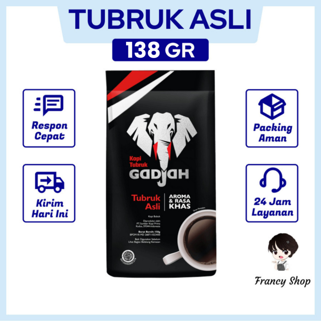 Jual Kopi Tubruk Gadjah Asli 138 Gram | Shopee Indonesia