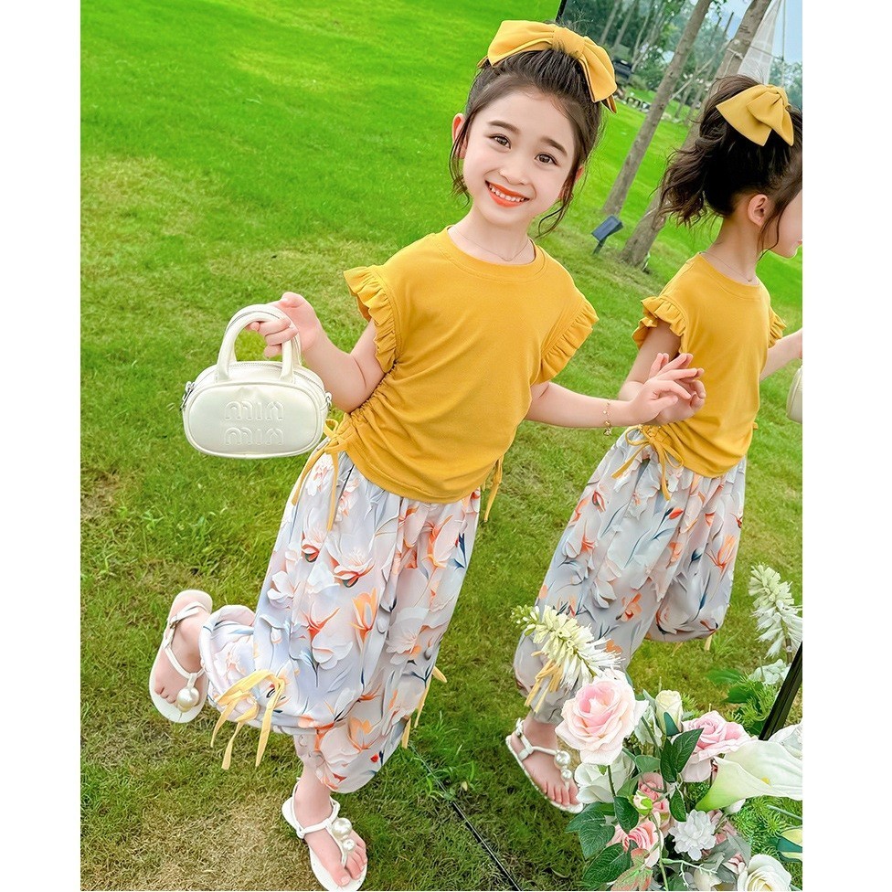 Jual SETELAN ANAK PEREMPUAN MODEL TALI SERUT KEKINIAN YELLOW COLOR ...