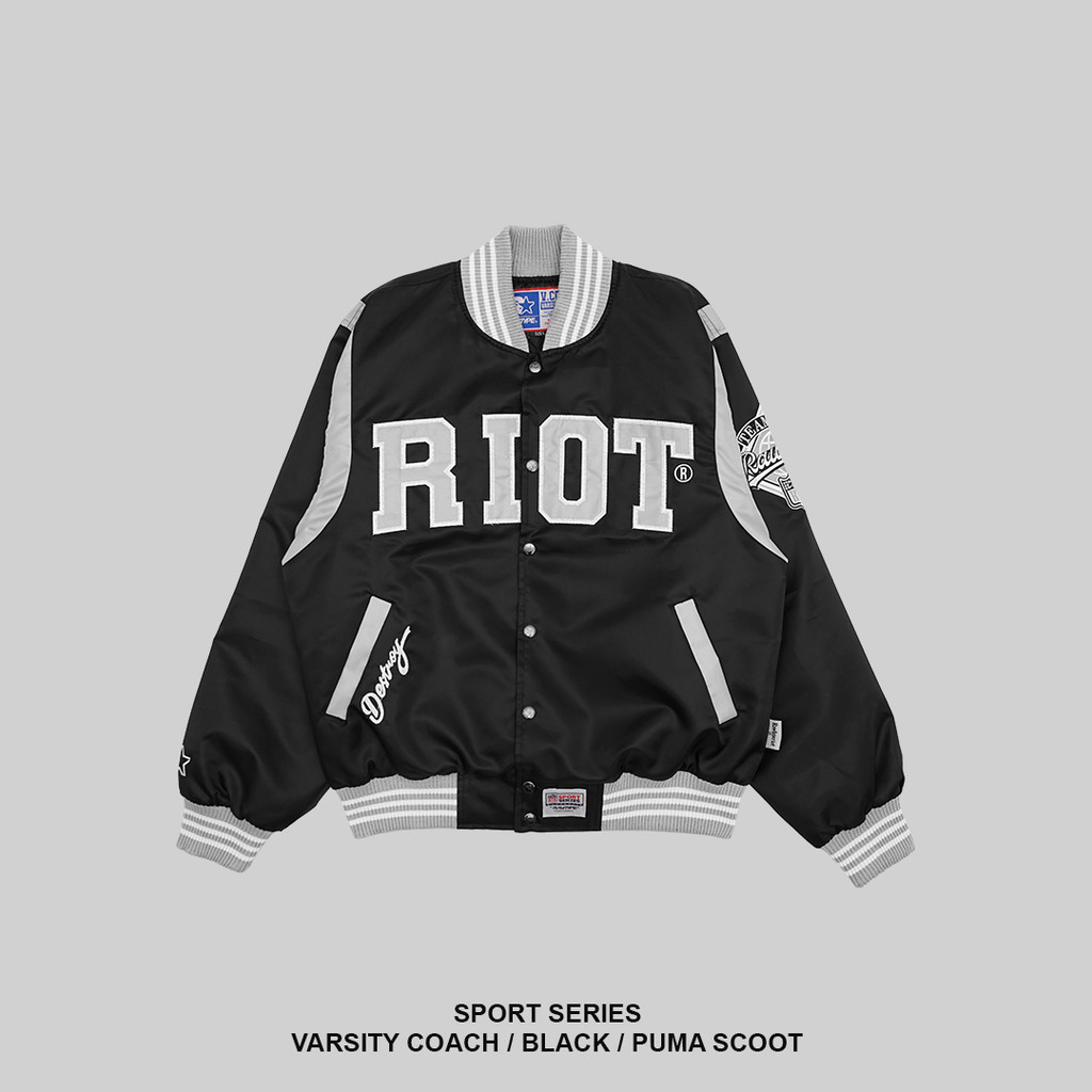 Jual RAWTYPE RIOT Varsity Coach 7 Riot - Black | Shopee Indonesia