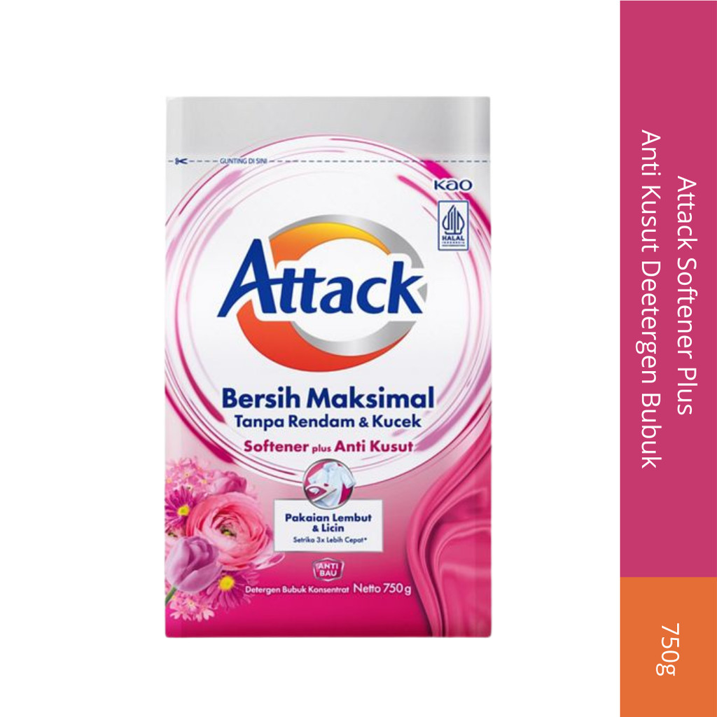 Jual Attack Softener Plus Anti Kusut Detergen Bubuk 750g | Shopee Indonesia