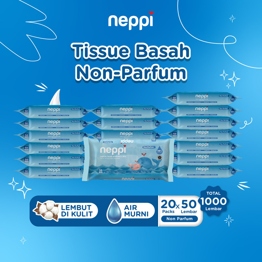Jual (20 Pcs x 50 Lembar) Neppi Baby Tisu / Tissue Basah Wipes Non ...