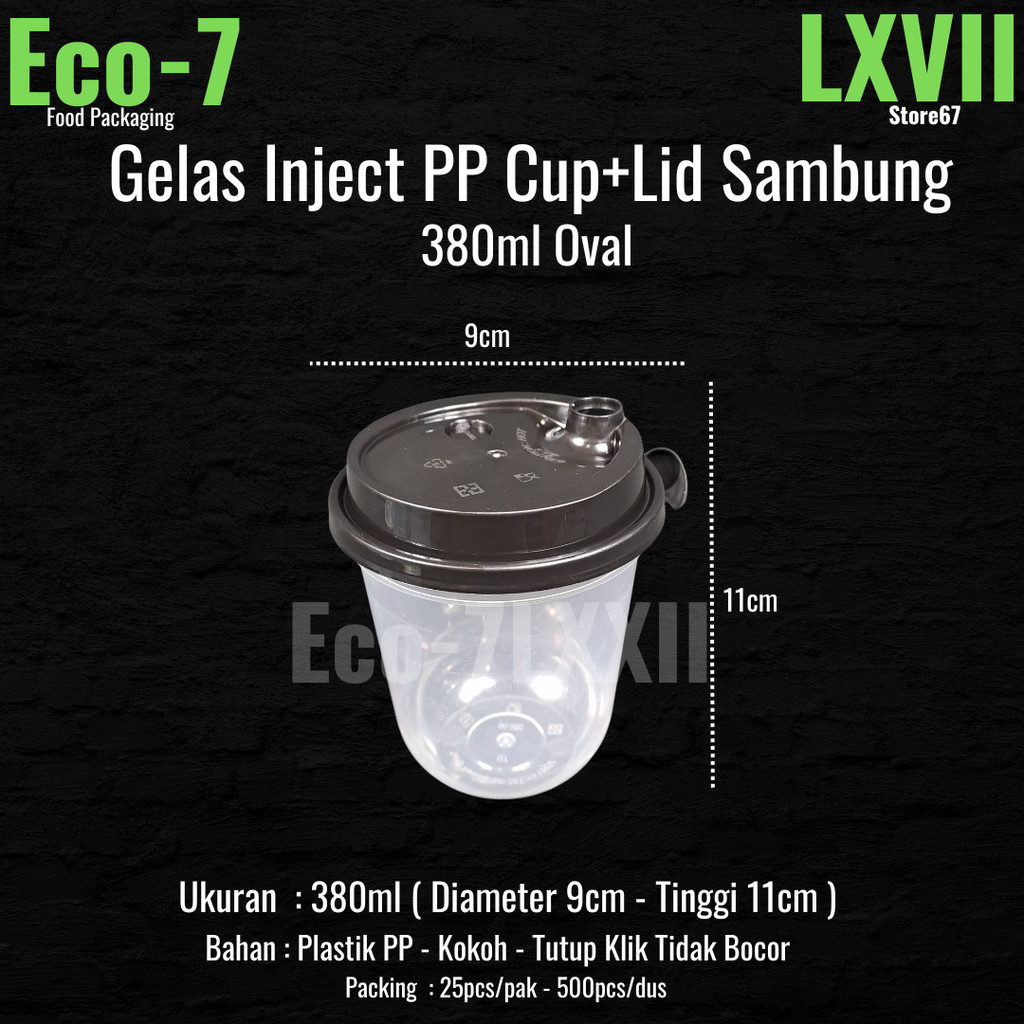 Jual PP Cup Injection Oval 380ml + Lid - Gelas Plastik | Shopee Indonesia
