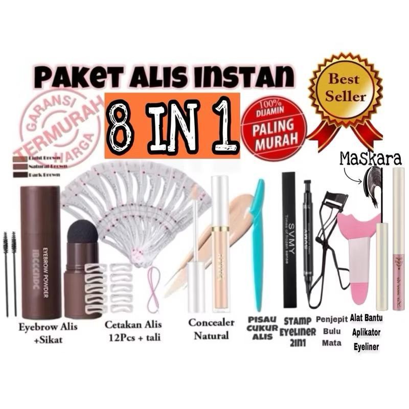 Jual [COD] PAKET 8 IN 1 Alis instan EYEBROW STAMP alis PAKET ALIS INSTAN 8 IN 1 EYEBROW POWDER ...