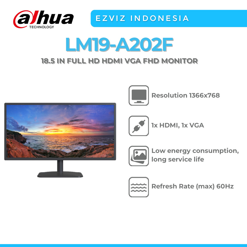 Jual DAHUA LM19-A202F 18.5 IN FULL HD HDMI VGA FHD MONITOR | Shopee Indonesia