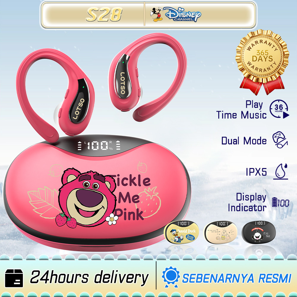 Jual S28 Disney Headset Bluetooth 5.3 TWS Kartun Mickey Earbuds Sports ...