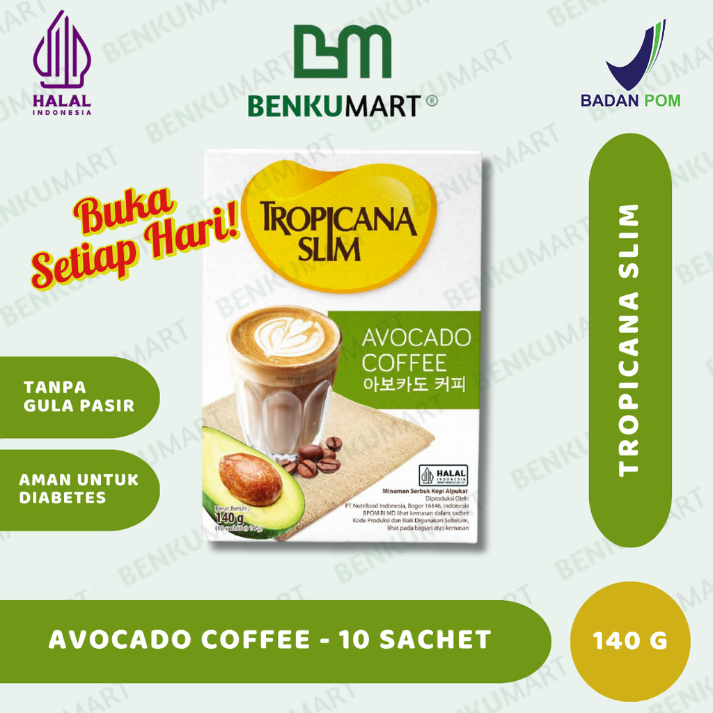 Jual Tropicana Slim AVOCADO COFFEE 10 Sachet x 14g - Kopi Susu Alpukat ...