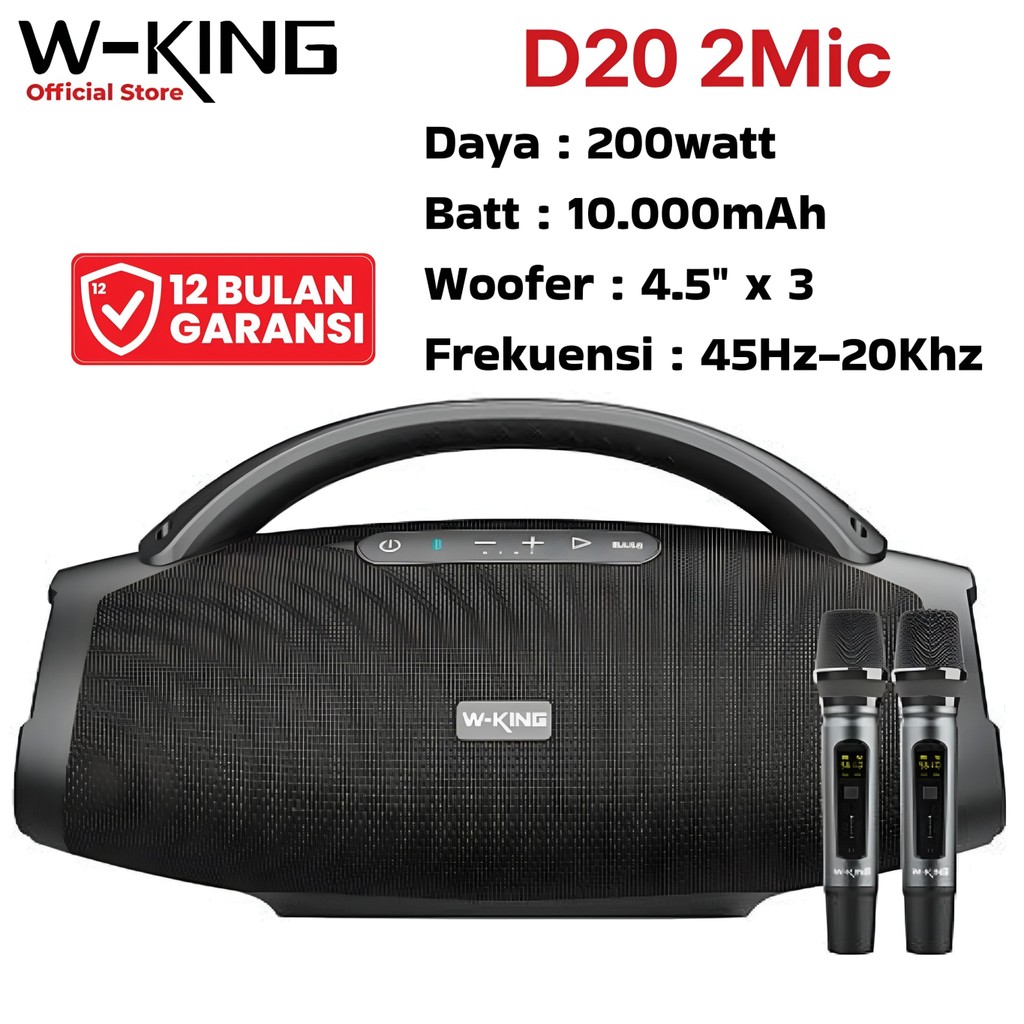 Jual WKING Speaker Bluetooth Wireless D20 Karaoke Portable Traveling 2 ...