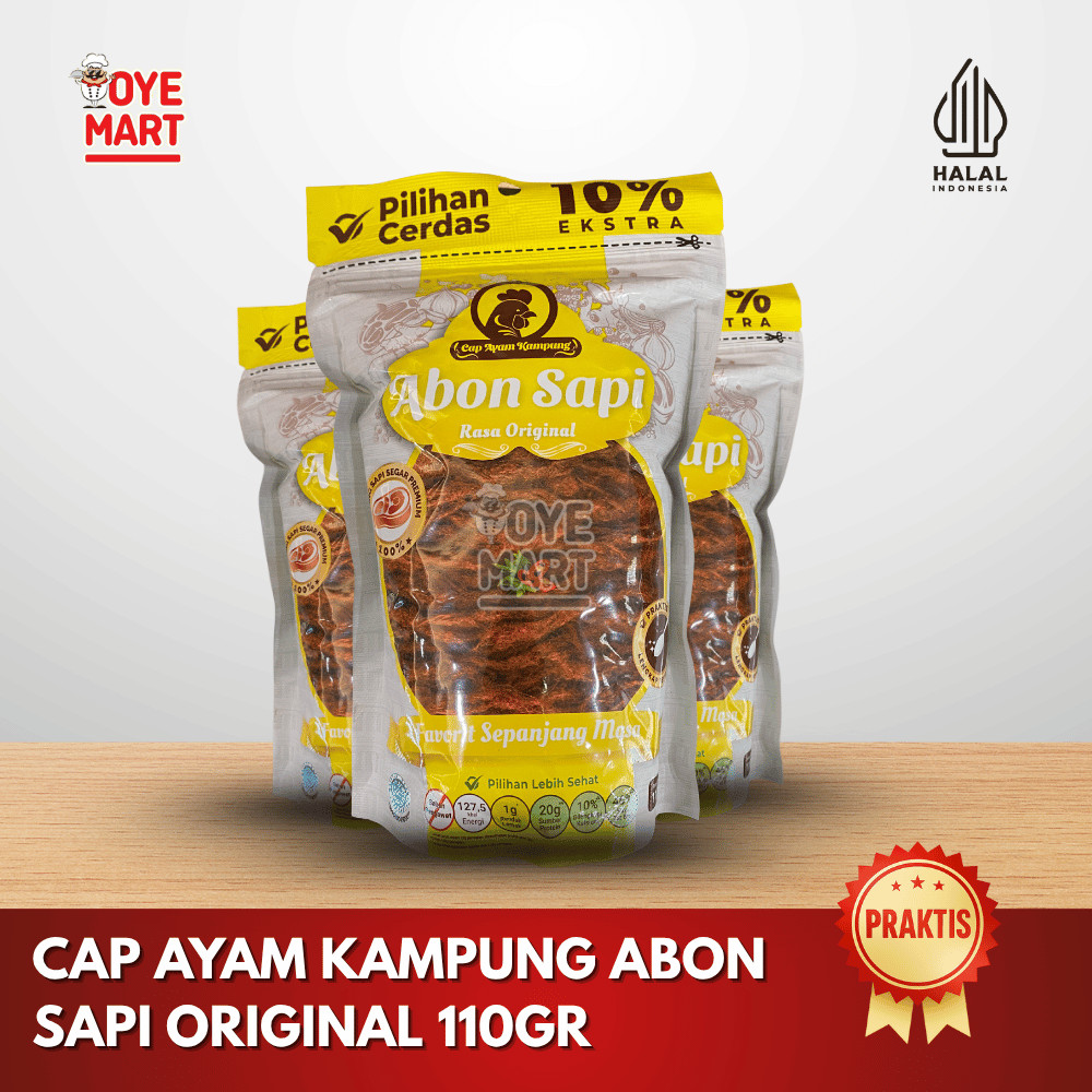 Jual CAP AYAM KAMPUNG ABON SAPI ORIGINAL POUCH 110GR | Shopee Indonesia