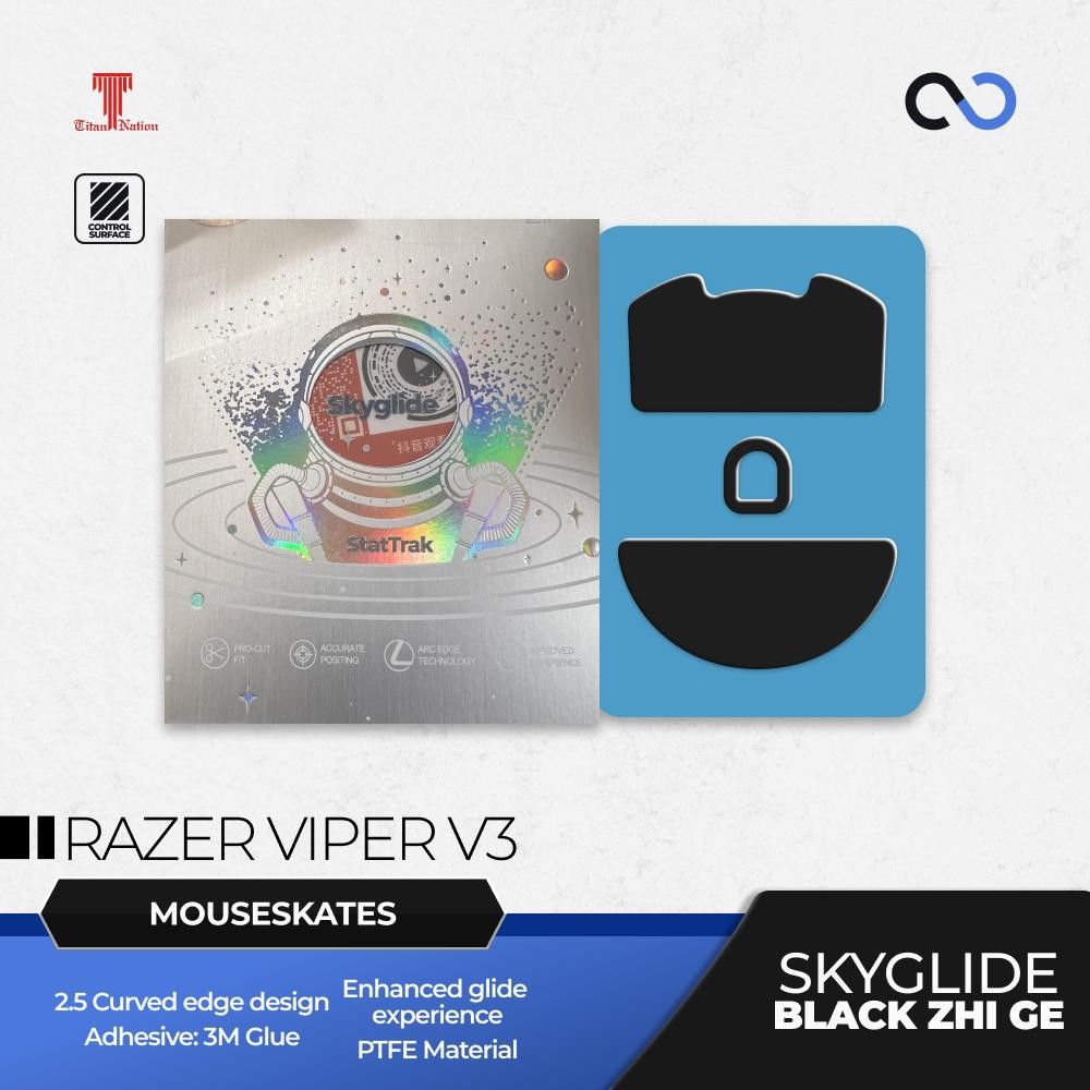 Jual Skyglide StatTrak Black Zhi Ge Viper V3 Pro Gaming Mouse Feet ...
