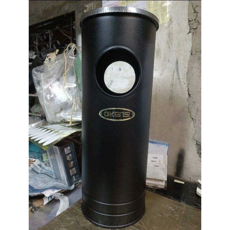 Jual Kensi 503 Standing dustbin stainless Hitam/ Tong sampah Hitam ...