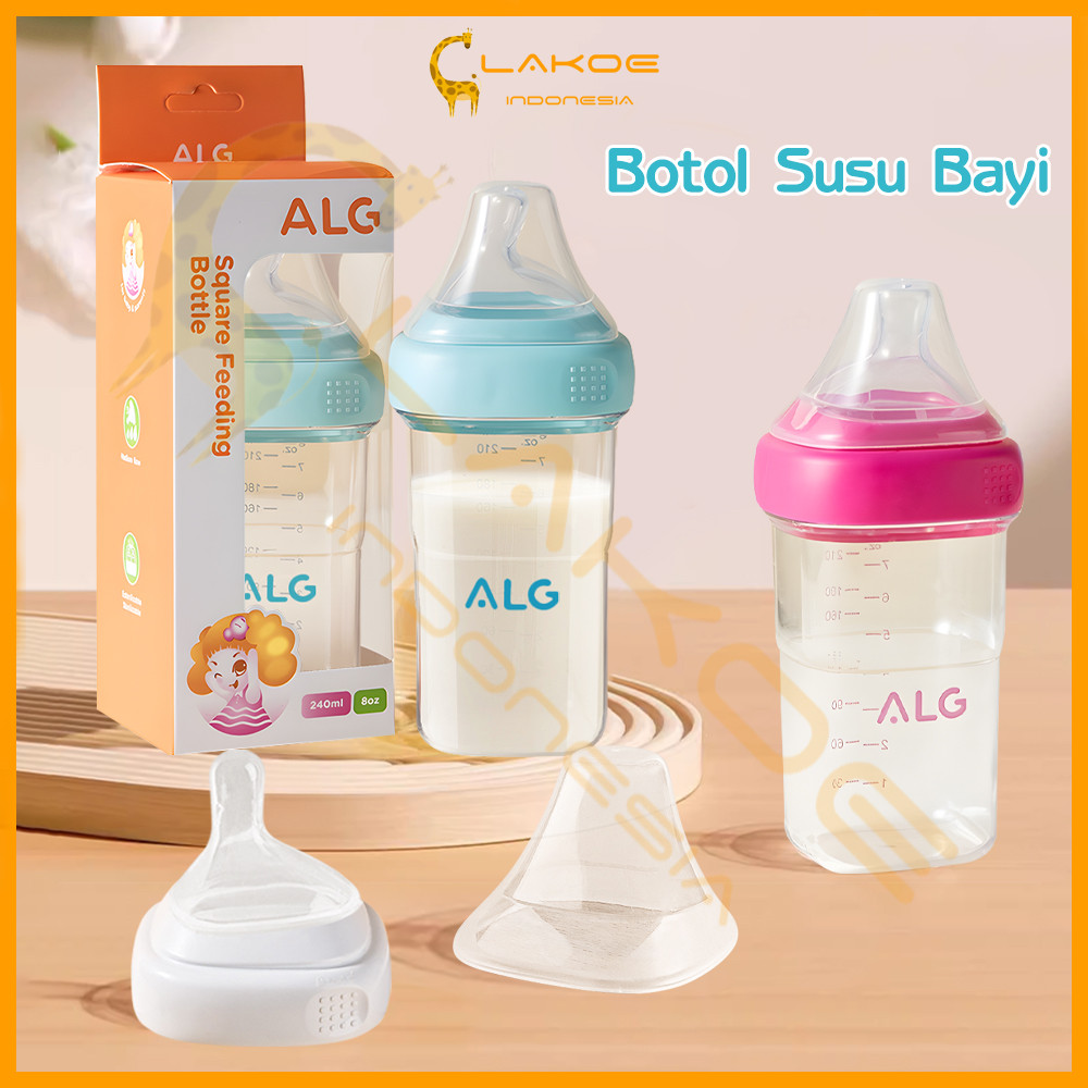 Jual LAKOE Botol Susu Bayi Kotak Botol Persegi Bayi Anti Kolik Feeding Bottle Ppsu 240 Ml ...