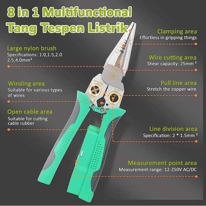 Jual 8 In 1 Tang Lancip Tespen Testpen Test Pen Tes Pen FO Fiber Optic ...