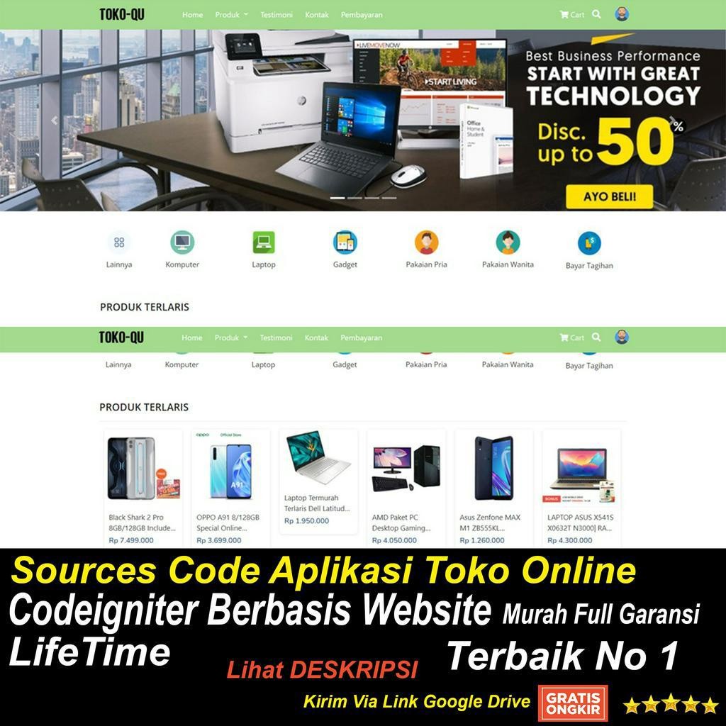 Jual Sources Code Aplikasi Toko Online Codeigniter Berbasis Website ...