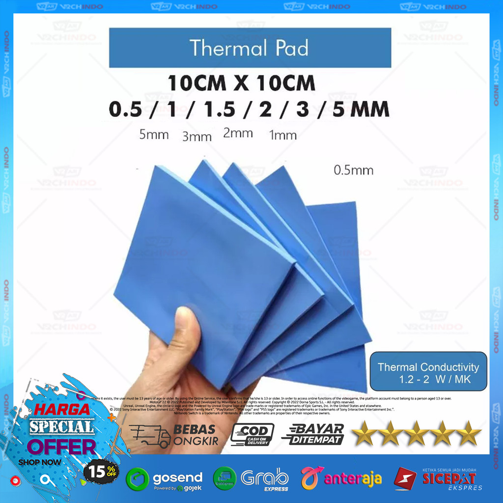 Jual Thermal Pad Pasta Thermalpad Silicone 10cm x 10cm CPU Prosesor PC ...