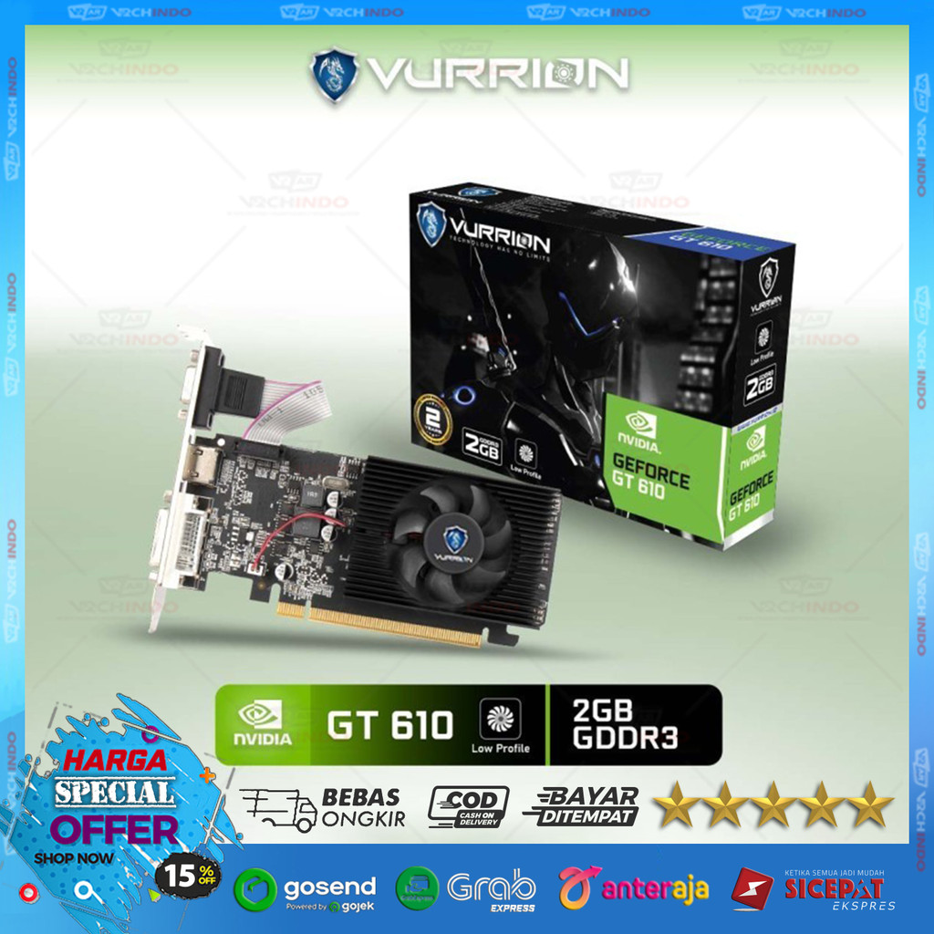 Jual VURRION GEFORCE GT 610 2GB DDR3 - VGA CARD GT 610 2GB !! | Shopee ...