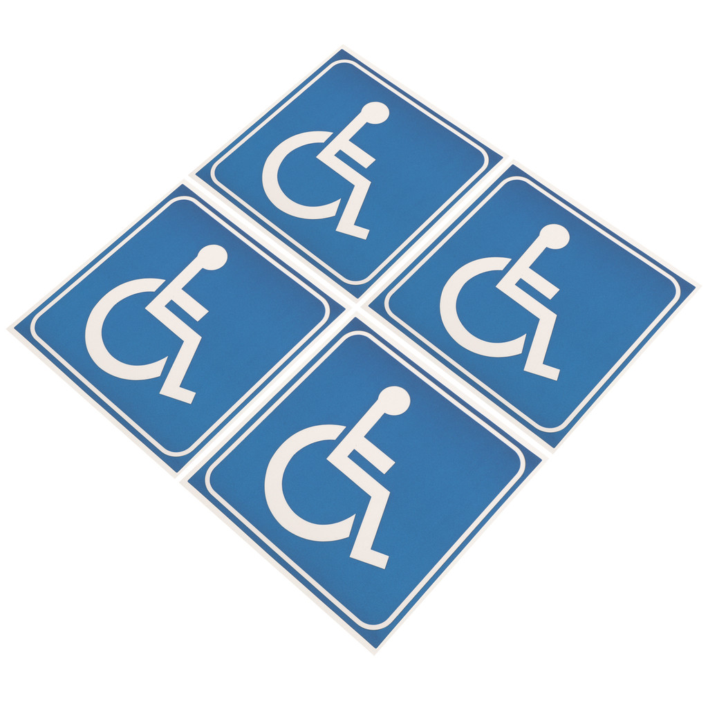 Jual 4 Sheets Disability Handicap Sign Stickers Disabled Wheelchair ...