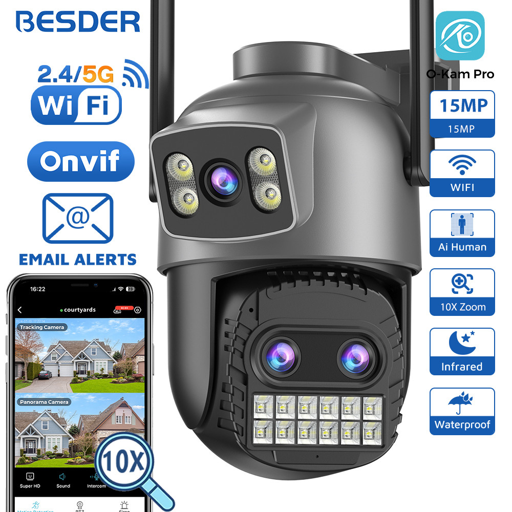 Jual BESDER 15MP Wifi Camera PTZ Outdoor Dual Screen 10X Digital Zoom ...