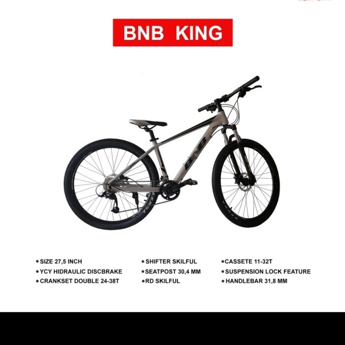 Jual sepeda gunung BNB KING 9.2 27,5 inc - Hitam | Shopee Indonesia