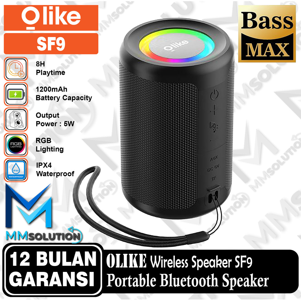 Jual OLIKE Speaker Wireless SF9 Portable HiFi Sound Stereo LED Light ...