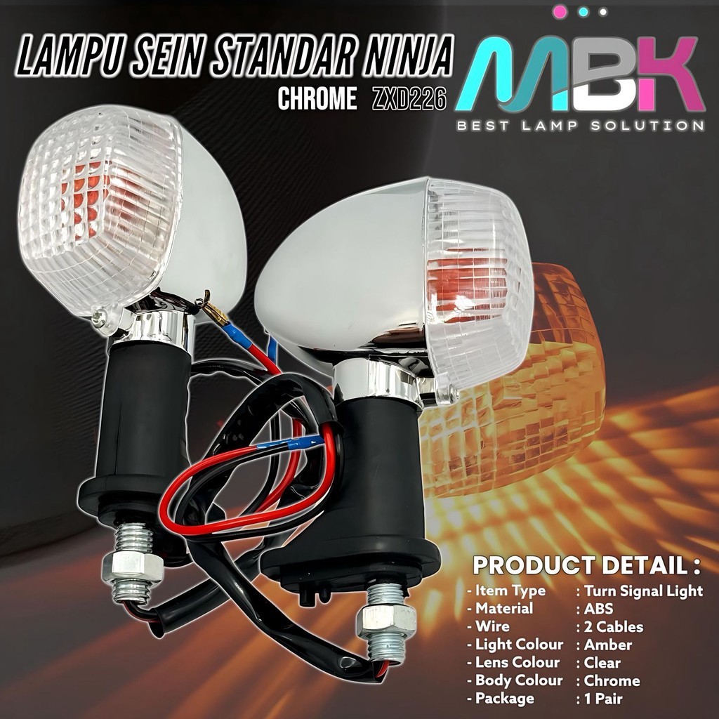 Jual Lampu Sen Std Ninja MBK Clear body Chrome Set Kiri Kanan | Shopee Indonesia