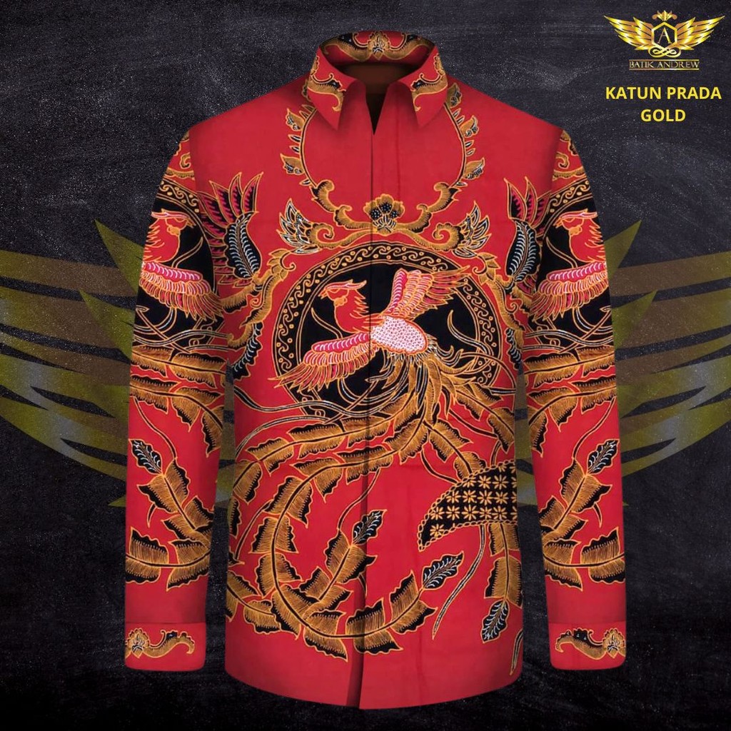 Jual KATUN TULIS POLA PRADA TINTA EMAS MOTIF 2 BAHAN KAIN BATIK BURUNG ...