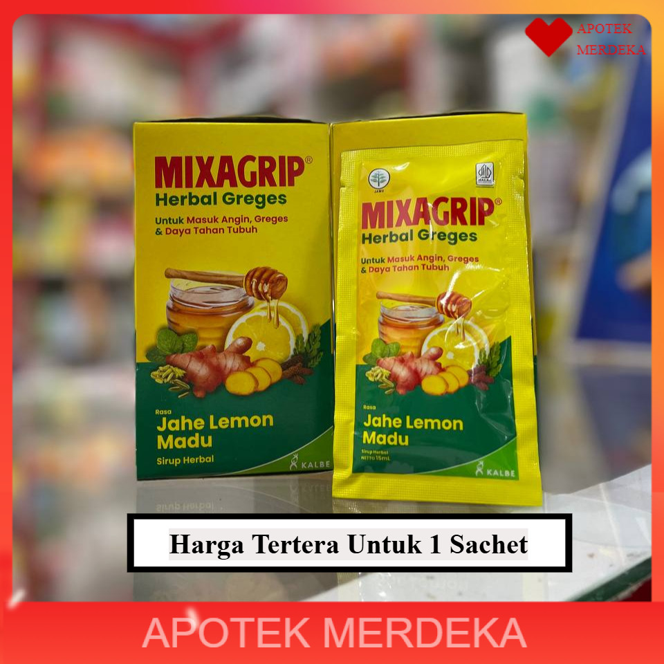 Jual Mixagrip Herbal Greges Sachet - Meredakan Masuk Angin dan Menjaga ...