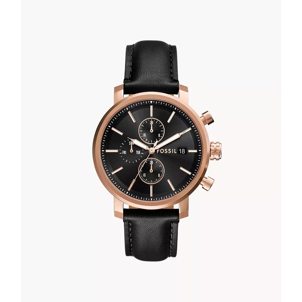 Jual Fossil Rhett Multifunction Black Leather 43mm Jam Pria - BQ2893 ...