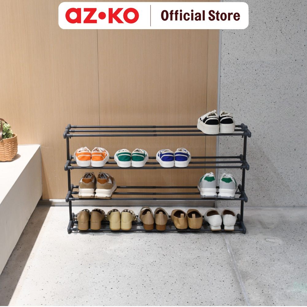 Jual AZKO Stora Rak Sepatu 4 Tingkat Extend Shoe Rack Organizer Sandal ...