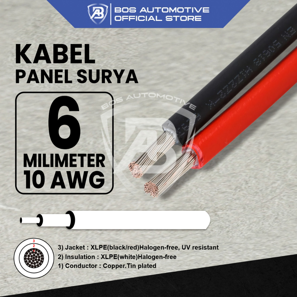 Jual Kabel Auto Solar Panel Surya PV-1F Solar Panel Cable 1 x 6mm² 10 AWG 1000V AC - 1500V DC ...