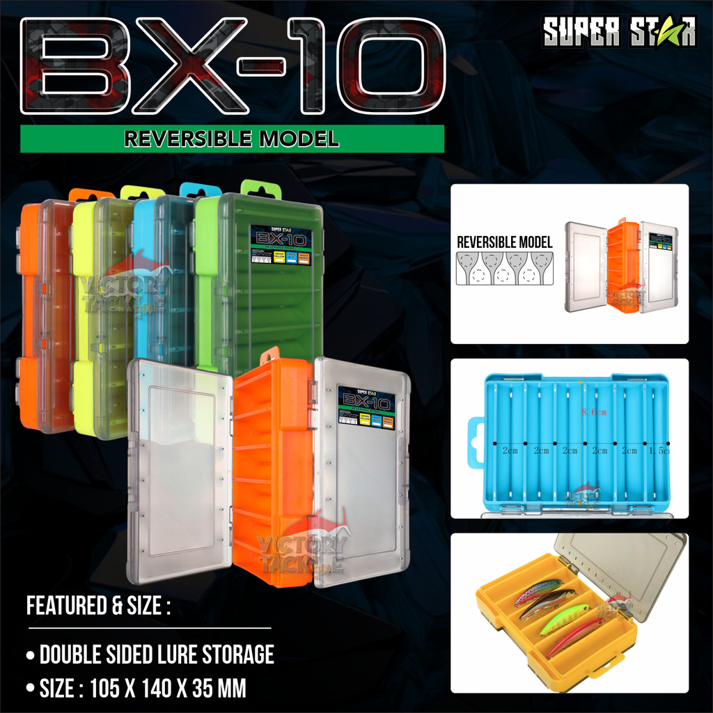 Jual Box Umpan Pancing Superstar BX-10 – Double Side Lure Storage Reversible Box Material ABS ...