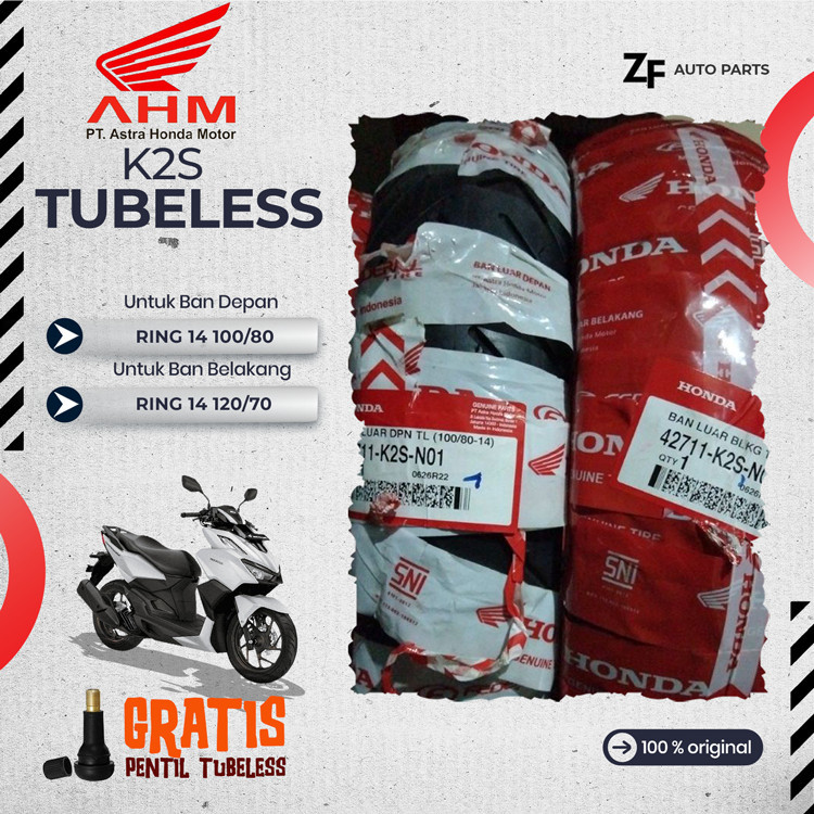 Jual SEPASANG / SATUAN BAN VARIO 160 HONDA AHM K2S 150 DEPAN 100/80-14 BELAKANG 120/70-14 TUBLES ...