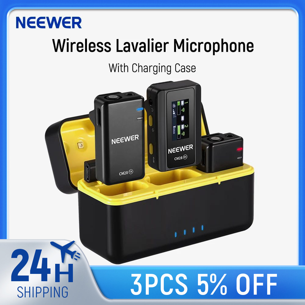 Jual NEEWER CM28 Wireless Lavalier Microphone with Charging Case 1 ...