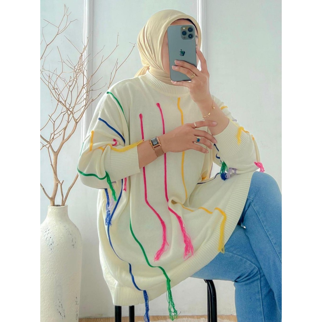 Jual Pakaian Atasan Wanita Bahan Knit Blouse List Woll Terbaru | Shopee ...