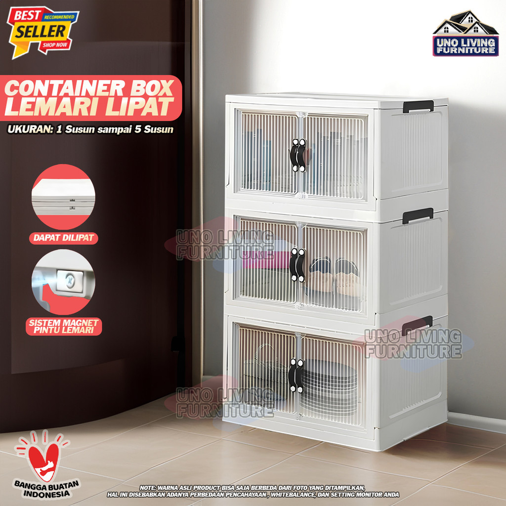 Jual Container Box Lipat Lemari Susun Plastik Serbaguna Fawsline Lemari ...