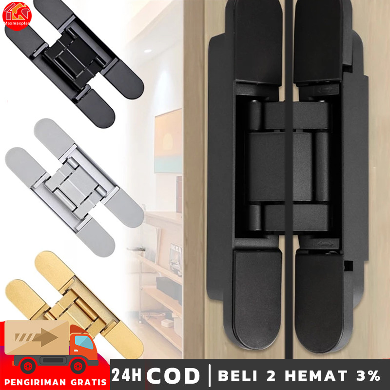 Jual Set Invisible Hidden Door Hinge Engsel Tanam with Installation ...