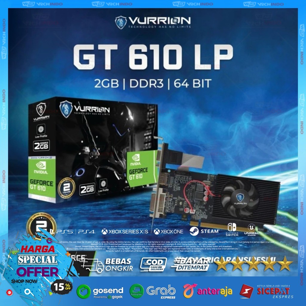 Jual VGA NVIDIA VURRION GeForce GT 610 2GB DDR3 Video Card | GPU Low End Level !! | Shopee Indonesia