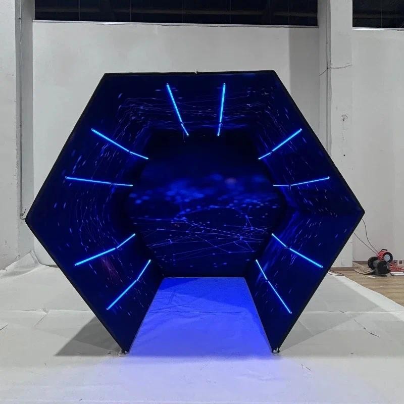 Jual Tunnel Logo Custom Adjustable Photo 360 Booth with Led Lights ...