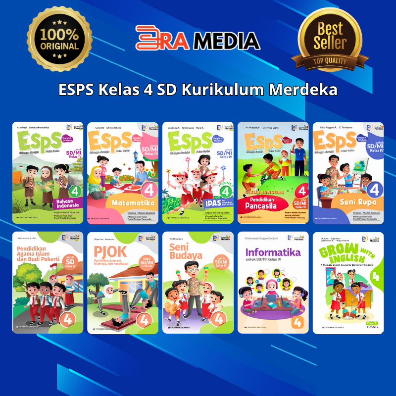 Jual [Erlangga ORI] Buku ESPS SD/MI Kelas 4 Edisi Revisi - Kurikulum Merdeka ( Bahasa Indonesia ...