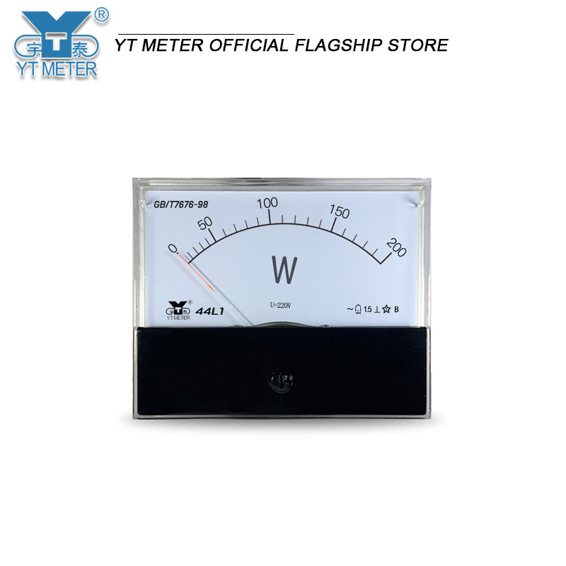 Jual 44L1 Single-phase 220V AC power meter 100W 200W pointer wattmeter ...