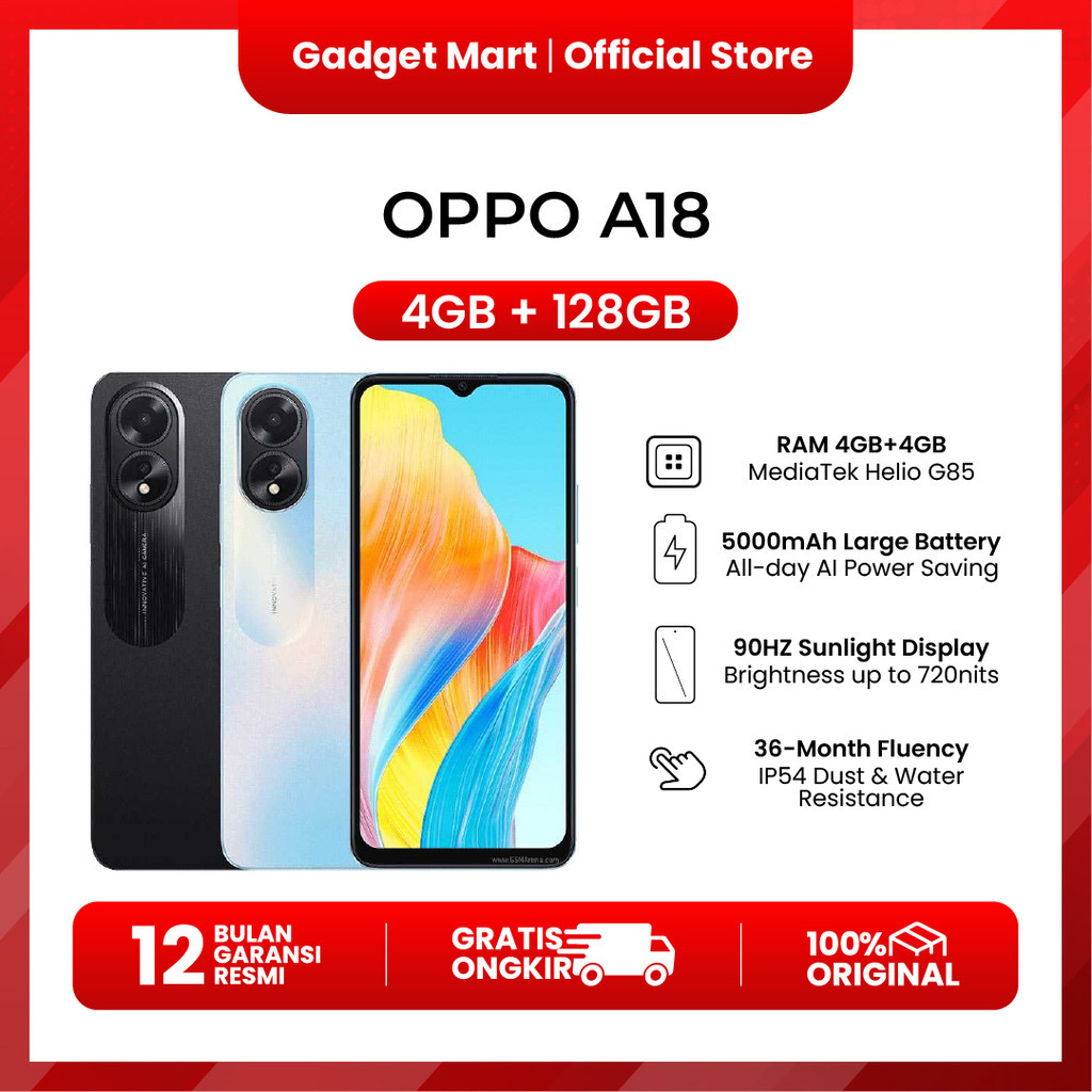 Jual OPPO A18 4/128GB - Garans Resmi | Shopee Indonesia