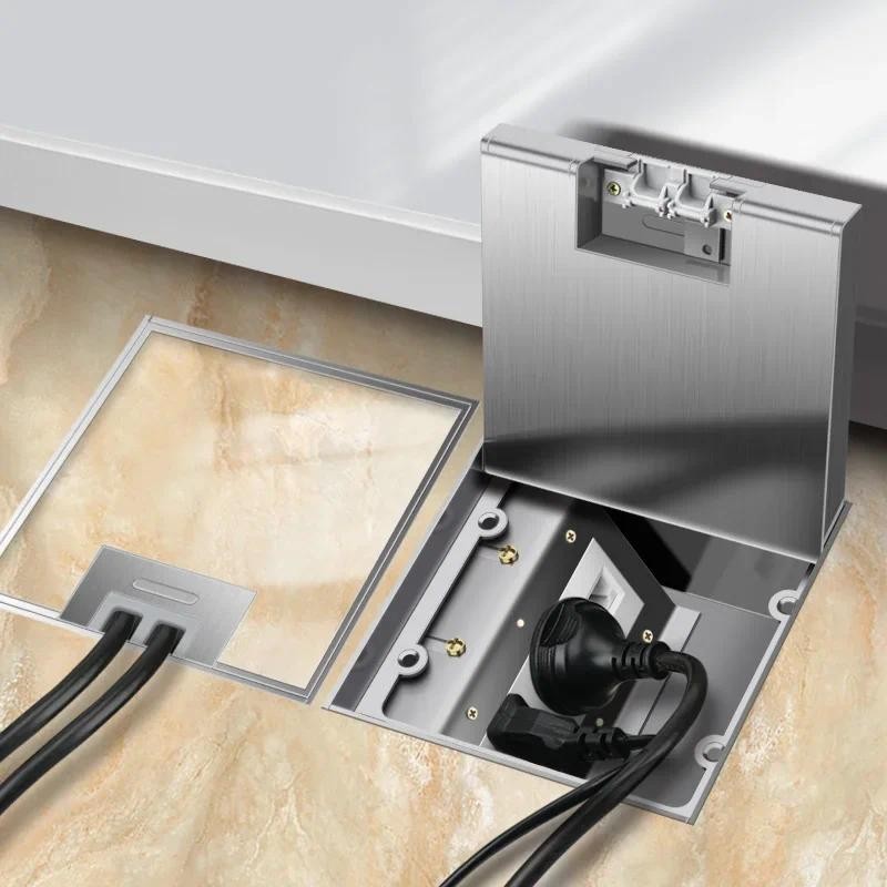 Jual 1PCS Flat Floor Hidden Socket, EU Electrical Outlet, Embedded ...