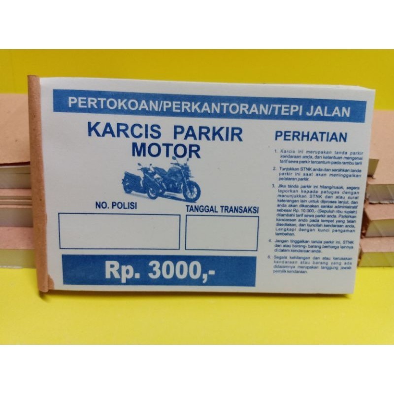 Jual KARCIS PARKIR MOTOR/MOBIL PERTOKOAN/PERGUDANGAN/PERKANTORAN ...