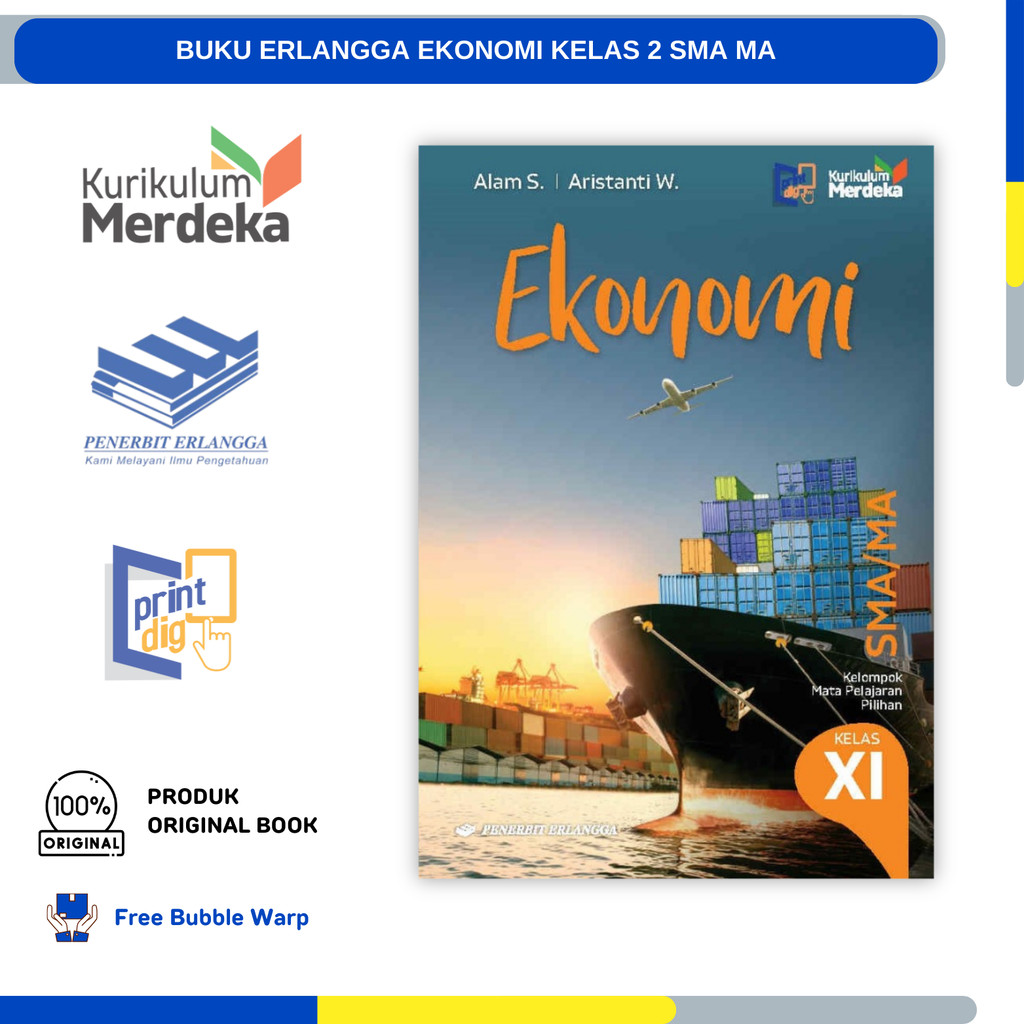 Jual Buku EKONOMI Kelas 11 SMA/MA Kurikulum Merdeka Penerbit Erlangga | Shopee Indonesia