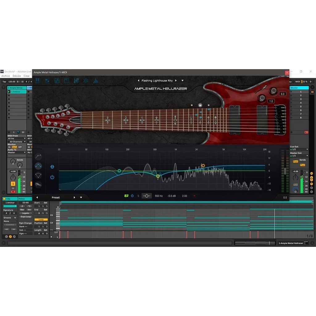 Jual Ample Sound Metal Hellrazer AMH v3 VSTI Plugin Schecter Hellraiser ...