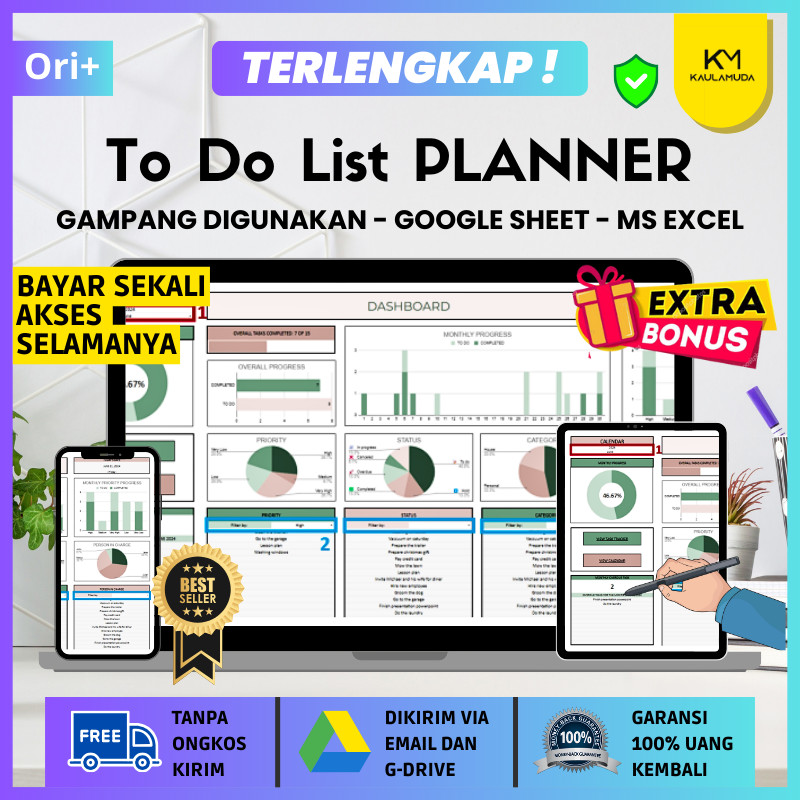 Jual TO DO LIST TEMPLATE MANAJEMEN PEKERJAAN Tugas Jadwal Harian Mingguan Bulanan Task Planner ...