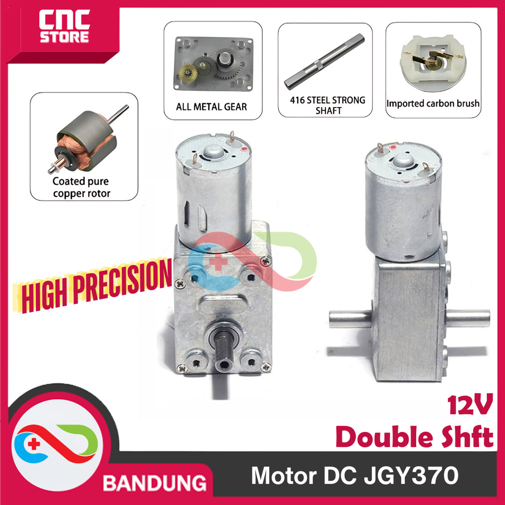 Jual MOTOR DC GEARBOX JGY370 DOUBLE SHAFT SELF LOCKING DC WORM HIGH TORQUE JGY 370 DOUBLE AS ...