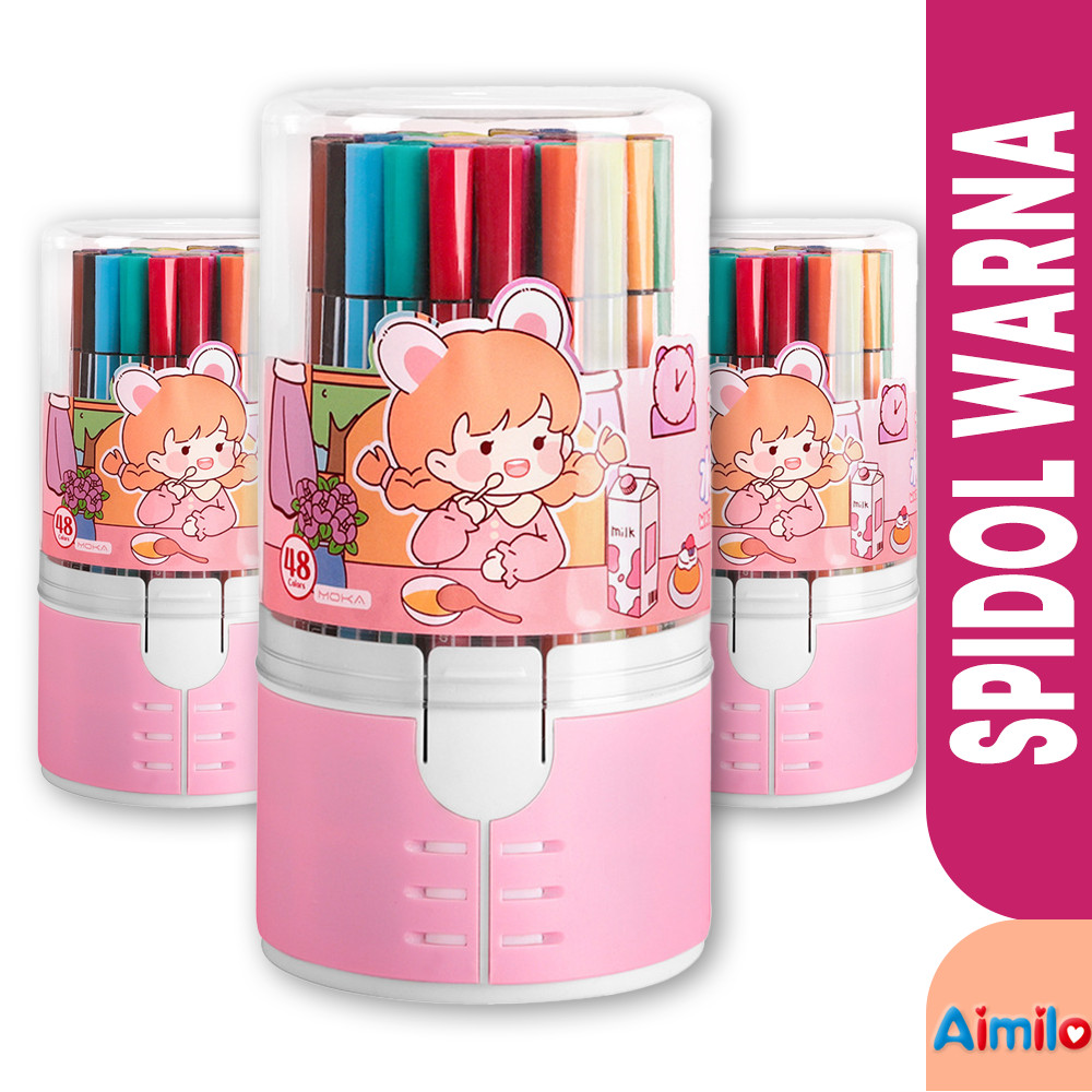 Jual Aimilo - Spidol Warna Warni 1 Set Hexagonal Watercolor Marker Pen ...