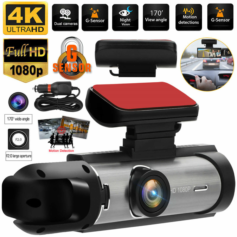 Jual Dash Cam 3.16 Inch Dual Lens Dash Cam, Front Built-in Camera G ...