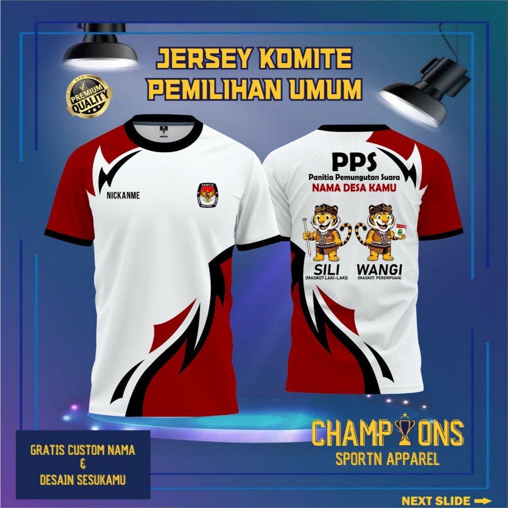 Jual Baju Jersey PPS KPPS Pilkada 2024 - Free Custom Nama dan ganti ...