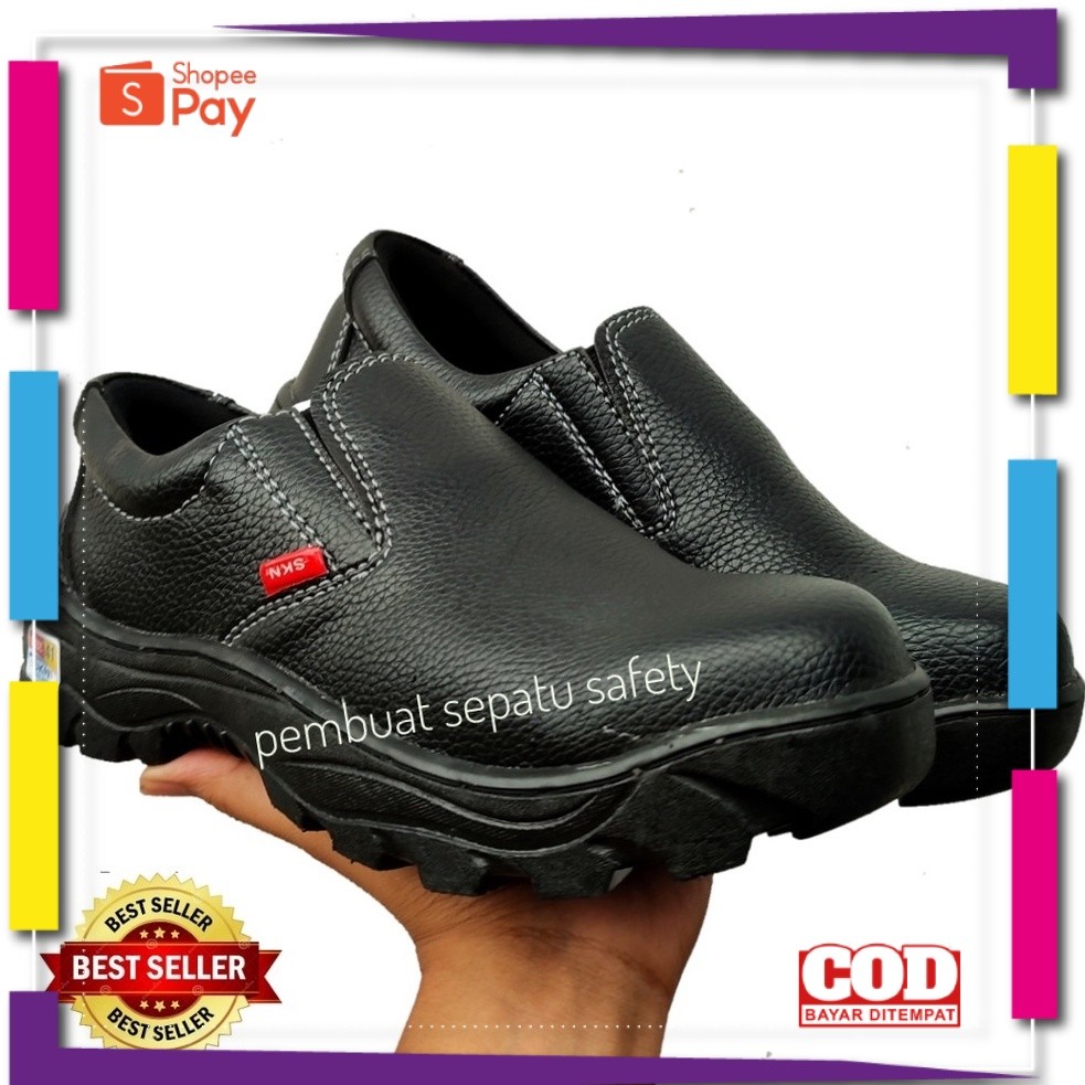 Jual [PREMIUM ORIGINAL] Sepatu Safety Slip On King Skn Ujung Besi Anti ...